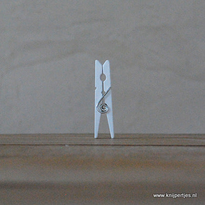 Witte wasknijper met print | Grote wasknijpers | Knijpertjes.nl